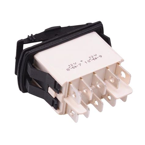 Kr46cakffg On On Auto Rocker Switch Yellow 12v Illuminated Dpdt Ip68