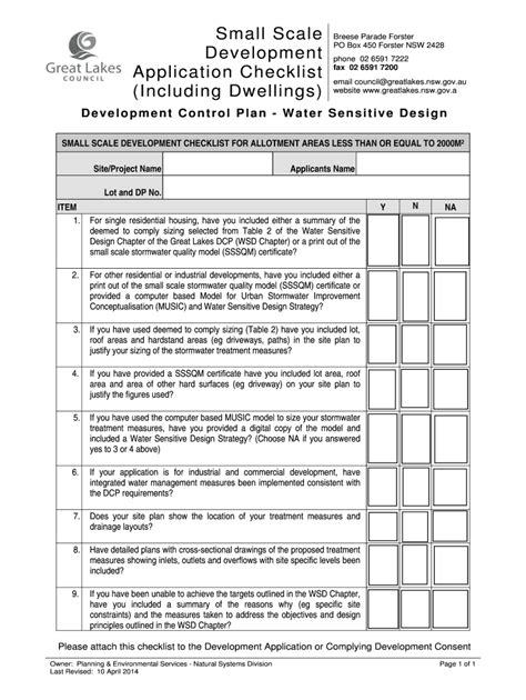 Fillable Online Small Scale Development Application Checklistdoc Fax Email Print Pdffiller