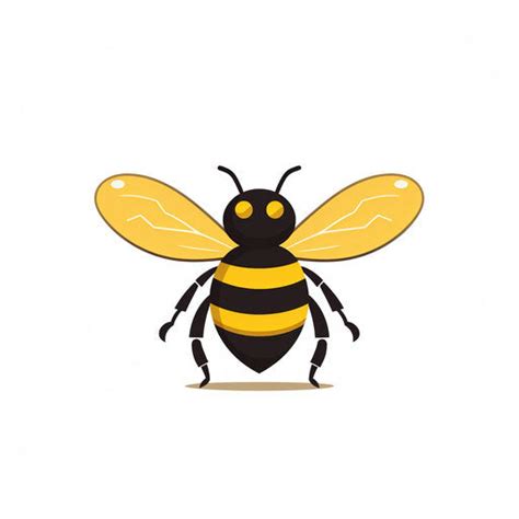 Bumblebee Drawing In The Minimalist Style On White Background Imagella