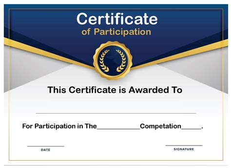 Certificate Of Participation Template Certificate Of Completionblank Certificate Of Participation