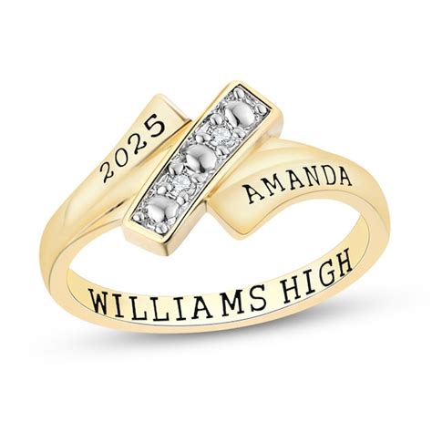 Diamond Accent Bypass Class Ring 3 Lines Zales