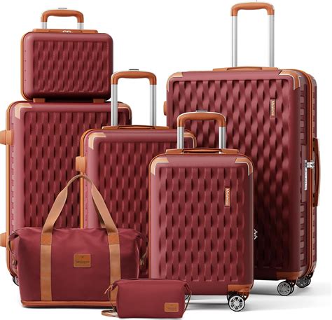 Melalenia Luggage Sets 7 Piece Hard Shell Carry On