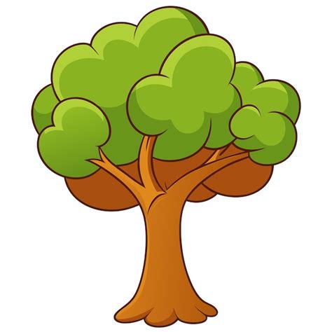 Uma árvore Com Folhas Verdes E Um Desenho De Uma Árvore Com Um Fundo