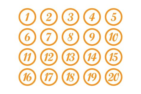 Número En Los Círculos Con Números Y El Número 1 Vector Premium