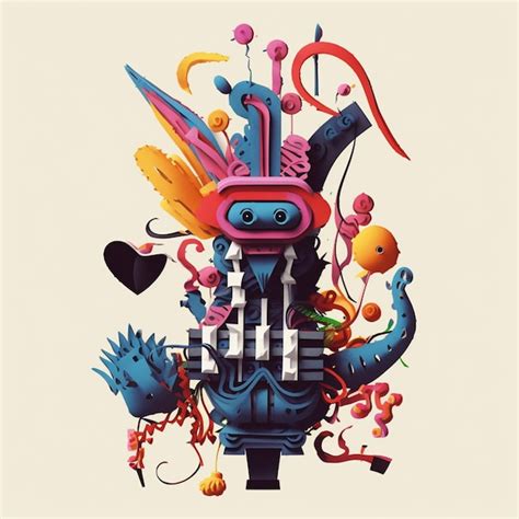 Premium Photo Illustration Of A Robot With A Bunch Of Different Objects On It Generative Ai