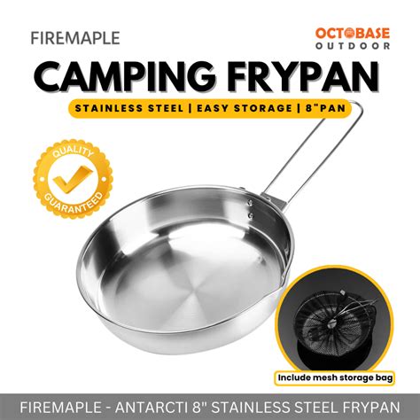 Firemaple 8 Inch Camping Stainless Steel Frying Foldable Lightweight