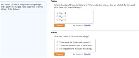 Solved You Have A System Of A Negatively Charged Object And