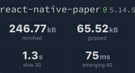 React Native Paper Bundlephobia