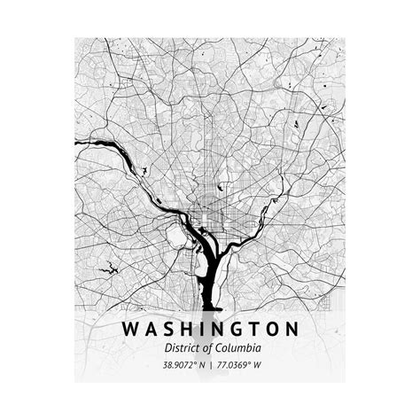 Custom City Map Washington Dc Map Print City Map Print Washington Dc