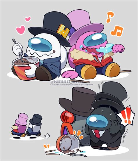 Crewmate White Impostor Purple Pink And 1 More Among Us Drawn By