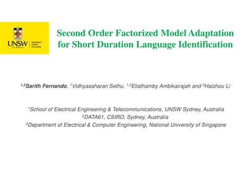 Pdf Second Order Factorized Model Adaptation For Short Duration