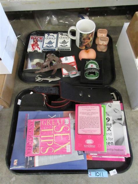 2 Trays Of Sex Toys Books And Collectibles