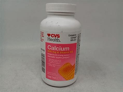 Cvs Health Calcium 600mg And Vitamin D3 Tablets 120 Ct Dutch Goat