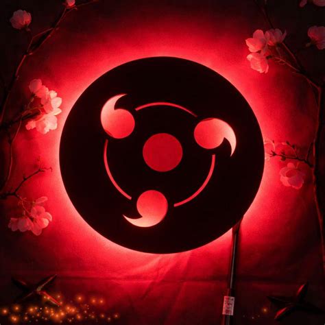 Sharingan Wall Art Led Naruto Anime Decor Uchiha Symbol Design
