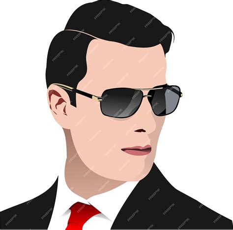 Premium Vector Mans Face With Sunglasses 3d Vector