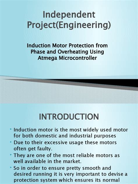 Independent Project Engineering Induction Motor Protection From Phase And Overheating Using
