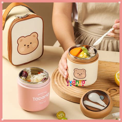 Vvanka From Kl 530ml Soup Lunch Box With Spoon Bag 304 Stainless