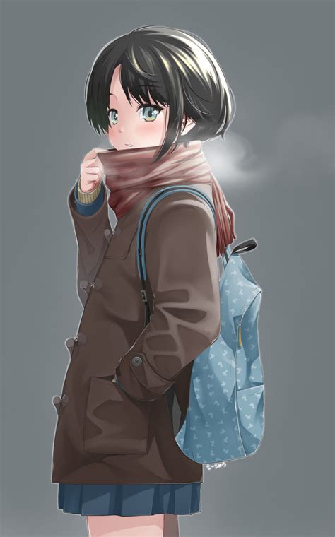 Safebooru 1girl Absurdres Alternate Costume Aqua Eyes Backpack Bag