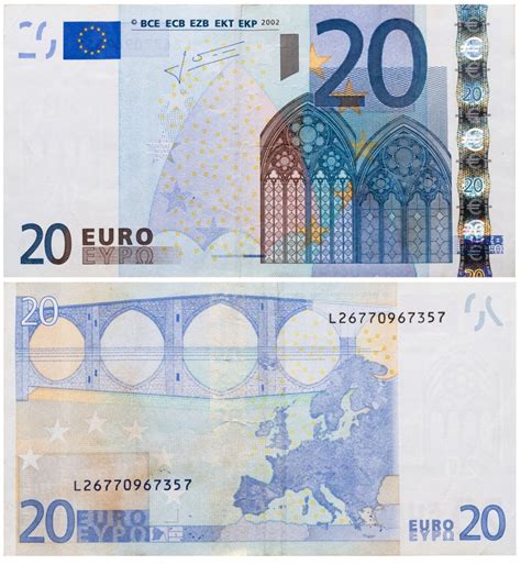 Банкнота евросоюз 20 евро 2002 Pick 10 Финляндия стоимостью 5900 руб