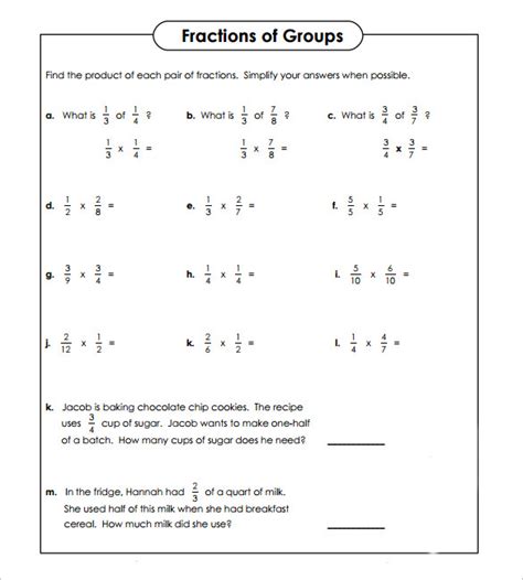 Multiplying Fractions To Find Area Worksheets Printable Word Searches