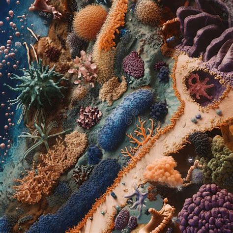 Microscopic World Diverse Bacteria And Microorganisms Thrive In Vibrant