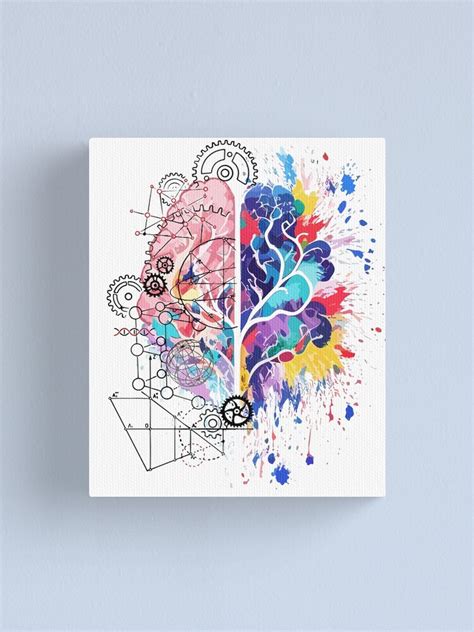Left Brain Vs Right Brain Artwork Canvas Print Inspirational Brain