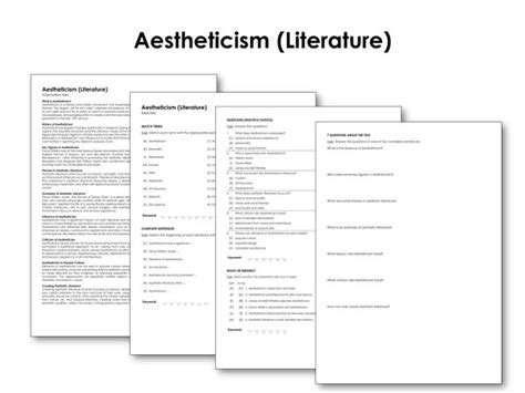 Aestheticism Literature Made By Teachers