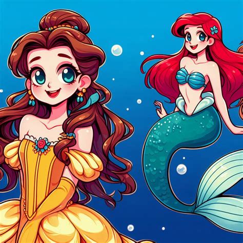 Belle And Ariel 1 By Josephs Arts Ai On Deviantart