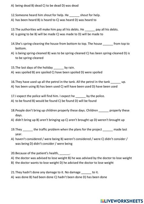 Test Passive 1343024 Tataros Liveworksheets