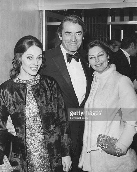 Actor Gregory Peck And His Wife Veronique Passani With Actress Ava