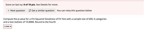 Solved Compute The P Value For A Chi Squared Goodness Of Fit Chegg