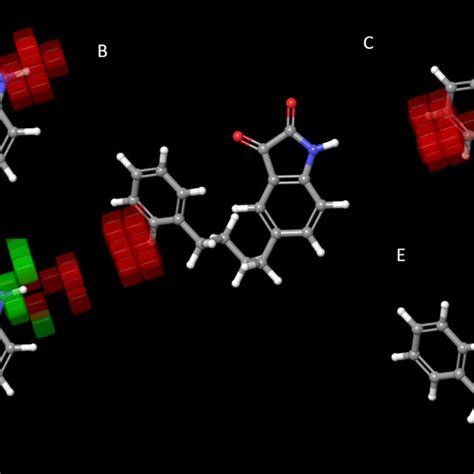 Mao A For Atom Based Contours Map With Best Active Molecule Red Is