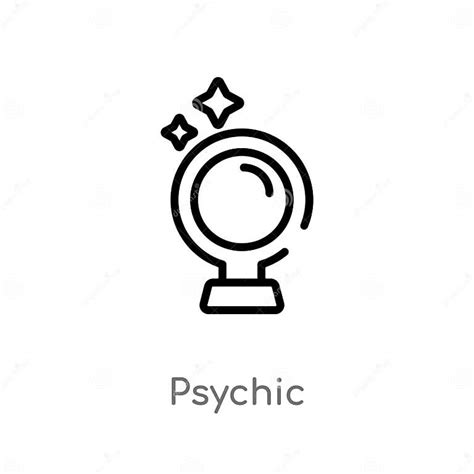 Outline Psychic Vector Icon Isolated Black Simple Line Element