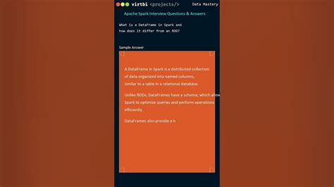 Understanding Dataframes In Apache Spark Interview Question Answered Youtube