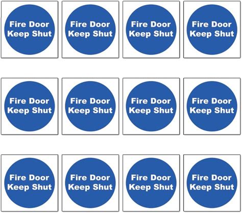 Stcky Fire Door Safety Vinyl Signs Pack Of 12 Fire Door Keep Shut