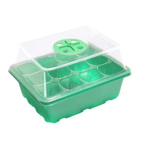 12 Bedrīšu Augu Dīgšanas Sākuma Paplāte Ar Mitrumu Kupolu Sulīgu Pavairošanas Paplāti Mini