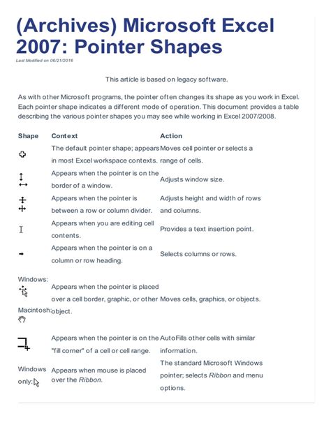 Archives Microsoft Excel 2007 Pointer Shapes Pdf