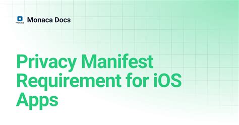 privacy manifest requirement for ios apps monaca docs