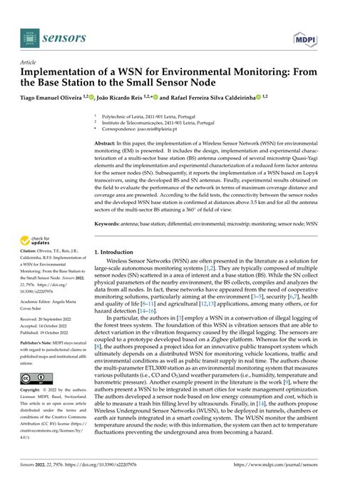 Pdf Implementation Of A Wsn For Environmental Monitoring From The Base Station To The Small
