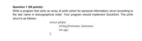 solved question 1 50 points write a program that sorts an