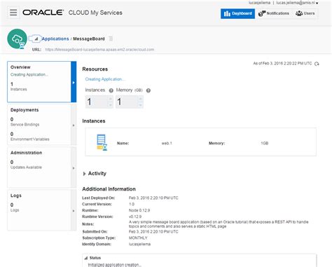 Deploying A Nodejs Application To The Oracle Application Container