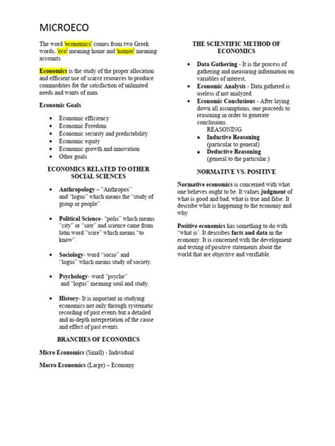 Microeco Pdf Economics Macroeconomics
