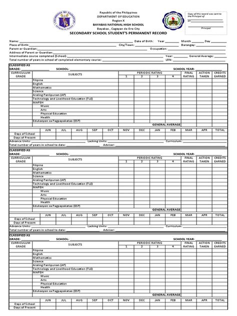 School Form 10 Pdf Curriculum