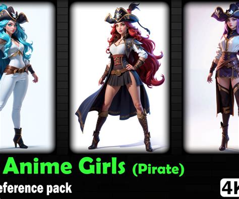 Artstation 250 Anime Girls Pirate Images Reference Pack 4k