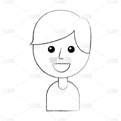 肖像快乐的小男孩微笑卡通