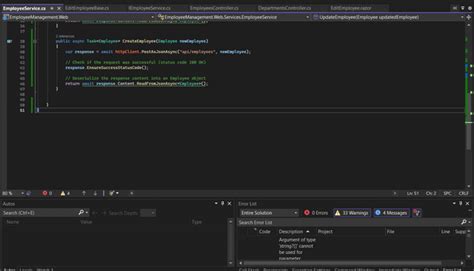 Im Working On A Blazor Tutorial To Add A New Employee To The Database And Have Encountered An
