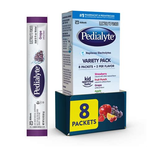 Pedialyte Powder Pack Variety 0 3 Ounce 8 Count By Pedialyte