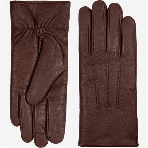Benjamin Brown Thick Goatskin Leather Gloves With Warm Lambswool L Leather Gloves Online®