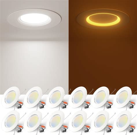 Amico 12 Pack 6 Inch 5cct Led Recessed Lighting With Night Light 12 5w