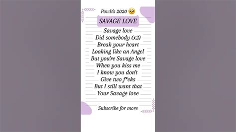 Savage Love ♡ Jason Derilo Lyrics Savagelovelyrics Lyrics Jasonderulo Musiclyrics Youtube